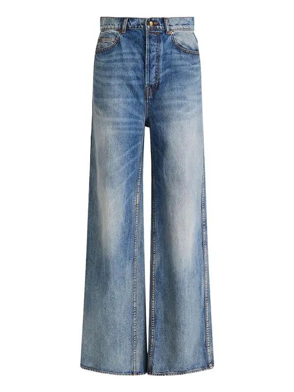 Zimmermann High-rise Wide-leg Jeans - Mid Denim