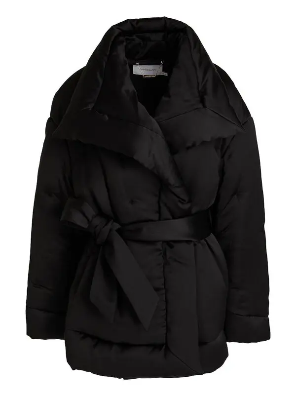 Zimmermann Padded Satin Wrap Jacket - Black