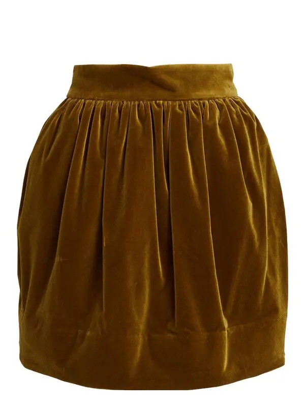 Zimmermann Cotton-blend Velvet Mini Skirt - Army Green