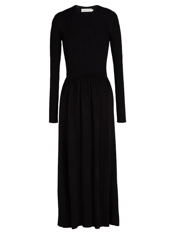 Zimmermann Ribbed-knit Midi Dress - Black