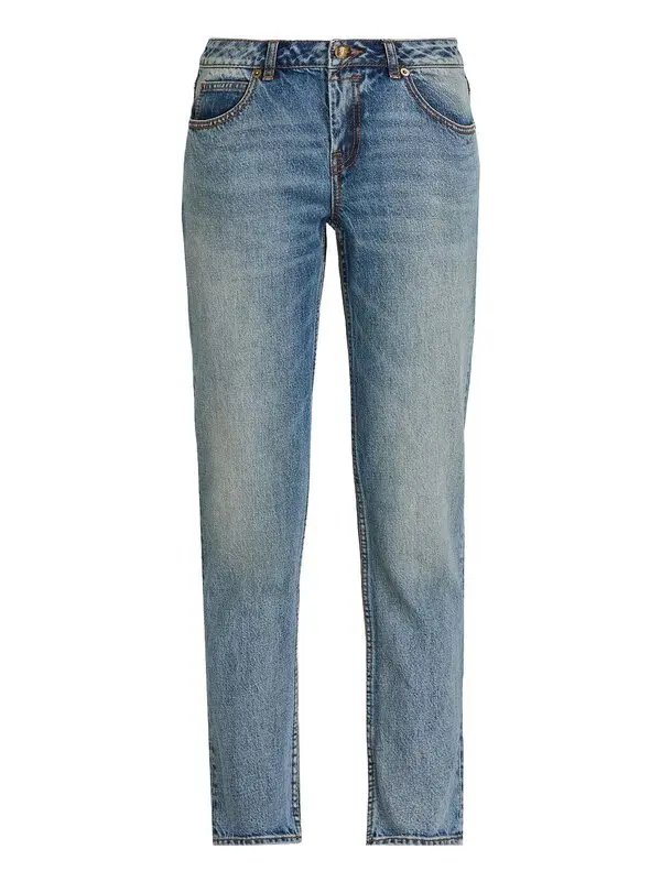Zimmermann Faded Mid-rise Tapered Jeans - Mid Denim