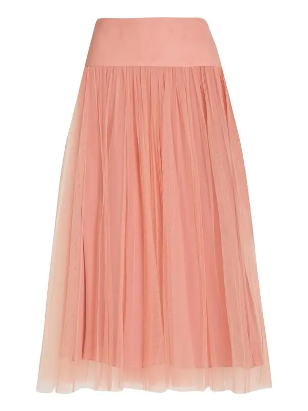Zimmermann Pleated Tulle Midi Skirt - Antique Rose