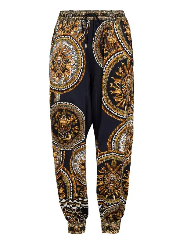 Camilla Cropped Crystal-embellished Tapered Pants - Midnight Blue