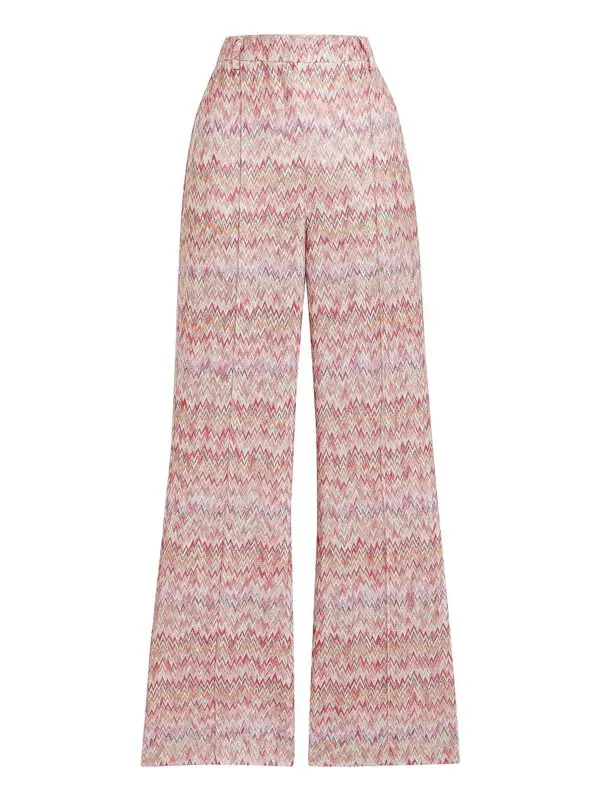 Missoni Metallic Crochet-knit Flared Pants - Red