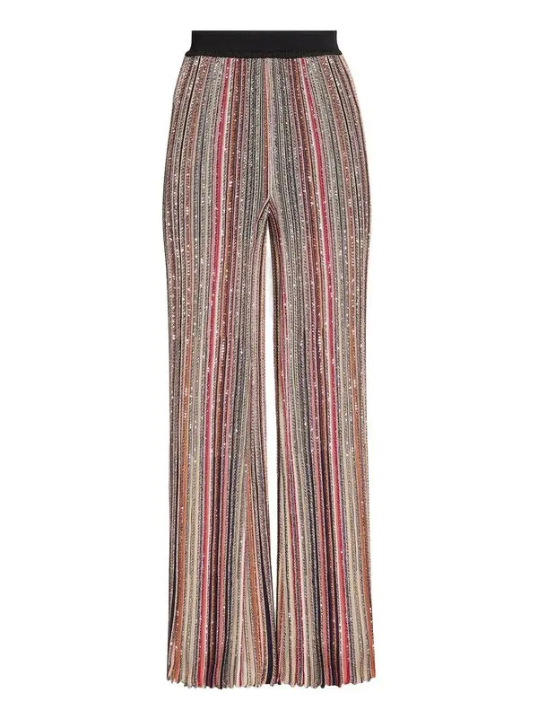 Missoni Embellished Striped Flared Pants - Black