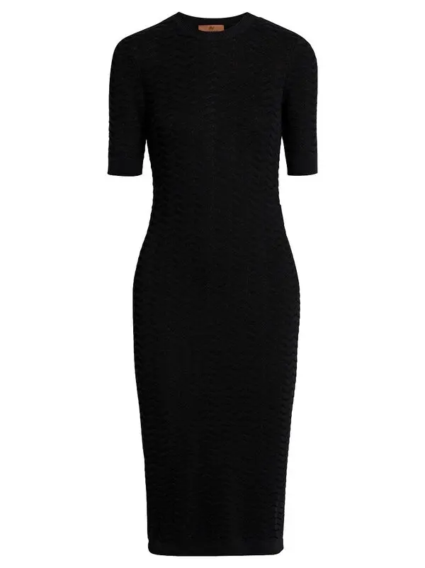 Missoni Crochet-knit Cotton-blend Midi Dress - Black