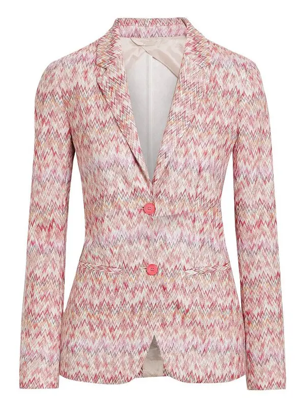 Missoni Metallic Crochet-knit Blazer - Red