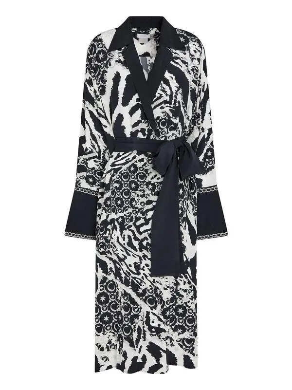Camilla Embellished Printed Silk Coat - Animal Print