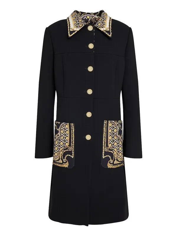 Camilla Embellished Twill Coat - Black