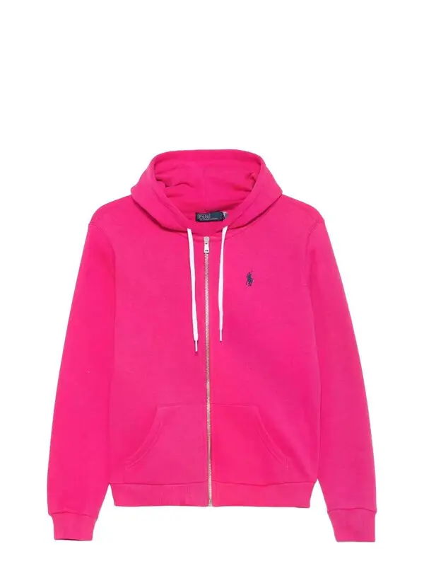 Polo Ralph Lauren Logo-embroidered Zip-up Hoodie - Pink