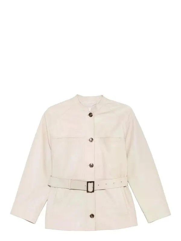 YVES SALOMON Leather Jacket - Neutrals