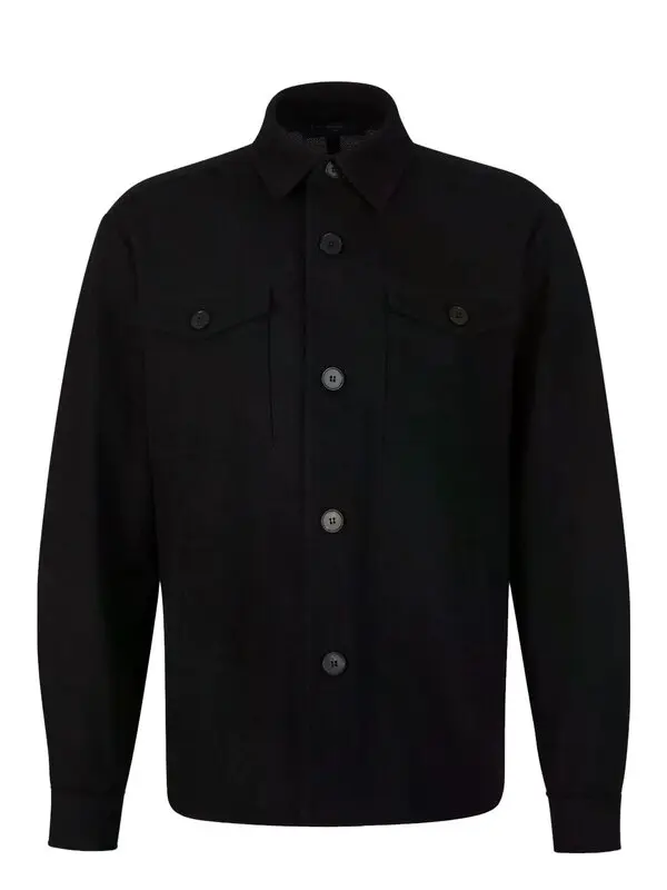 Harris Wharf London Cotton Overshirt - Black