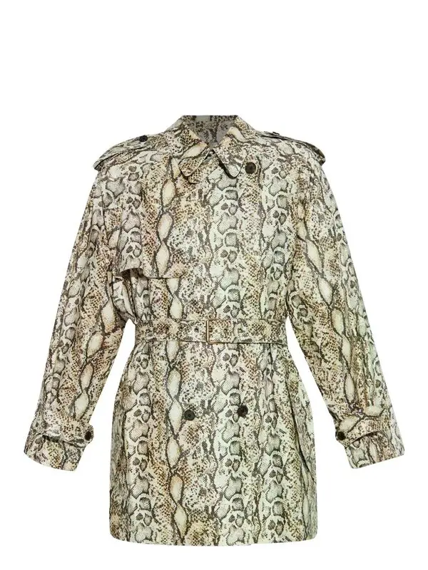 Isabel Marant Snakeskin-effect Trench Coat - Neutrals