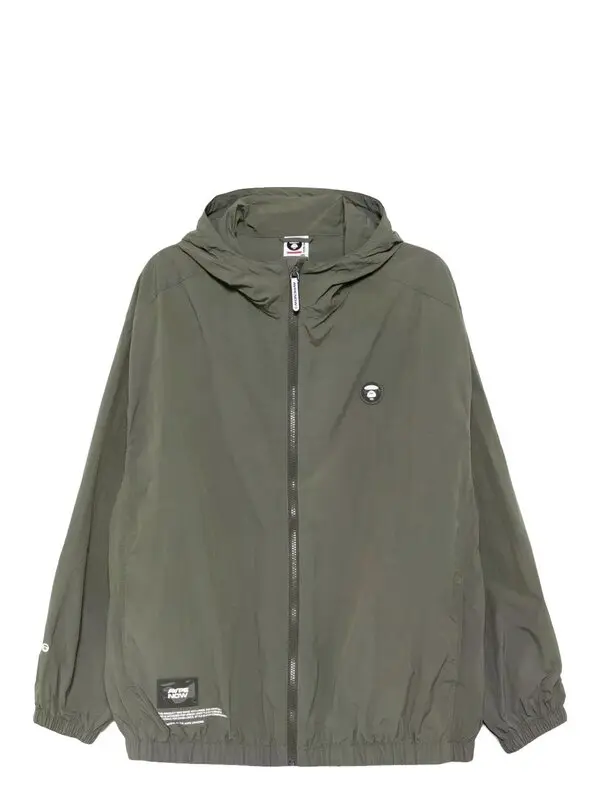 AAPE BY *A BATHING APE Logo Hooded Jacket - Green