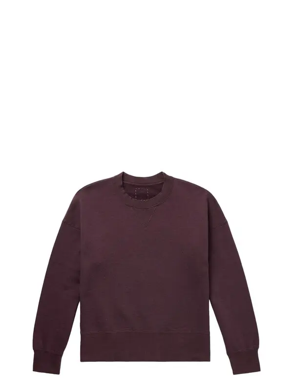 Visvim Court Cotton-blend Jersey Sweatshirt - Burgundy