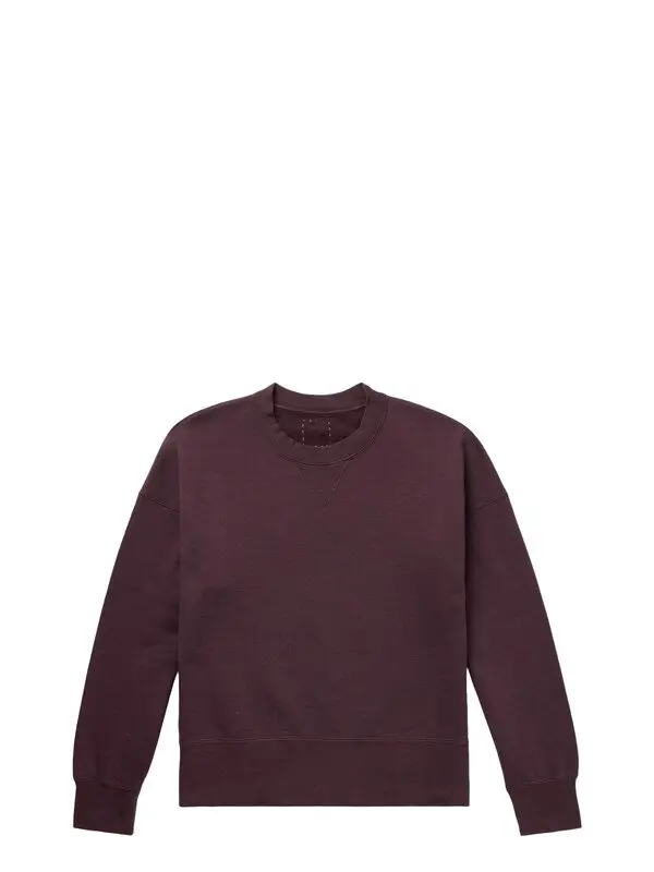 Visvim Court Cotton-blend Jersey Sweatshirt - Burgundy