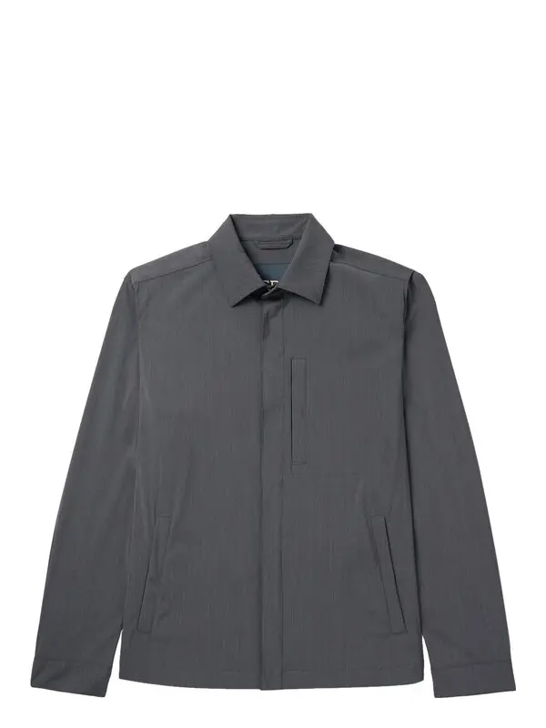 Herno Woven Shirt Jacket With Wool Blend - Gray