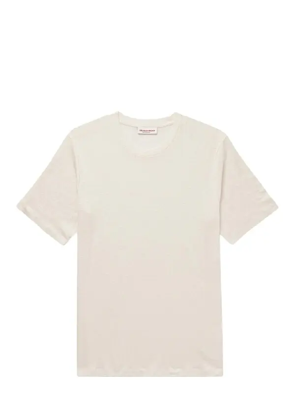 Orlebar Brown Ob Standard Linen-blend Jersey T-shirt - Neutrals