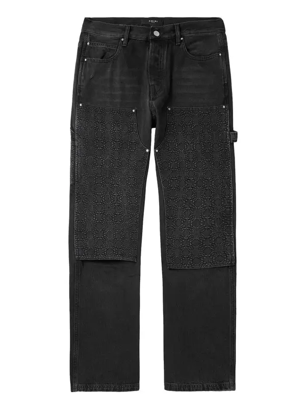 Amiri Straight-leg Paneled Jeans - Black