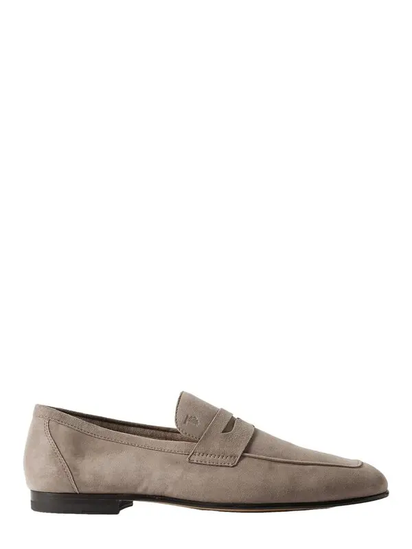 TOD'S Suede Penny Loafers - Neutrals