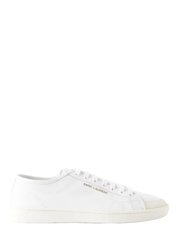 Saint Laurent Gym Low Logo-print Leather Sneakers - White