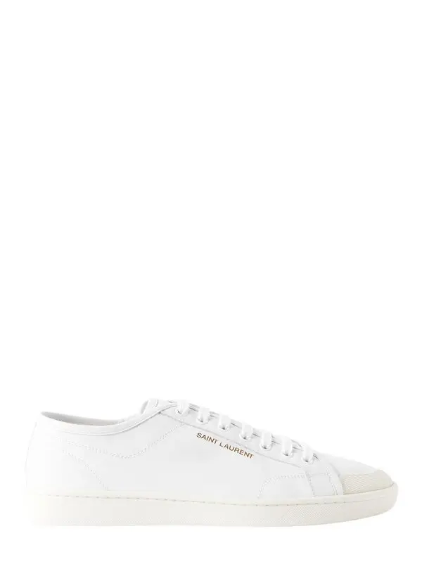 Saint Laurent Gym Low Logo-print Leather Sneakers - White