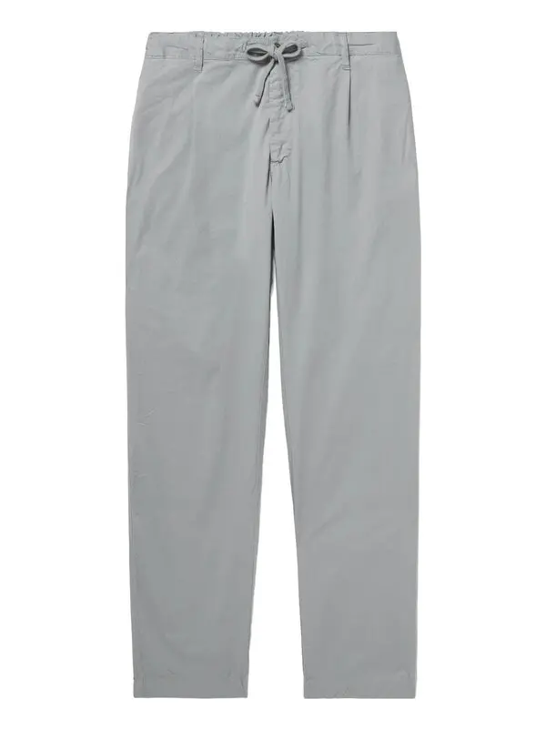 Hartford Tanker Slim-fit Straight-leg Cotton Trousers - Gray