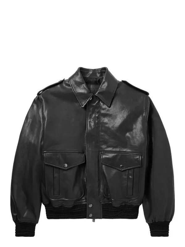 Burberry Leather Jacket - Black