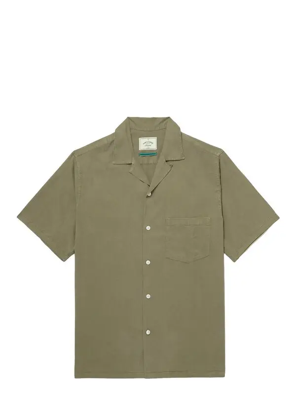 Portuguese Flannel Dogtown Convertible-collar Tencel™ Lyocell Shirt - Green
