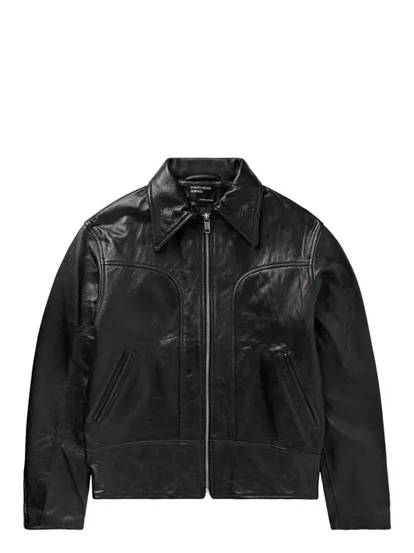 Enfants Riches Déprimés Television Panelled Leather Jacket - Black