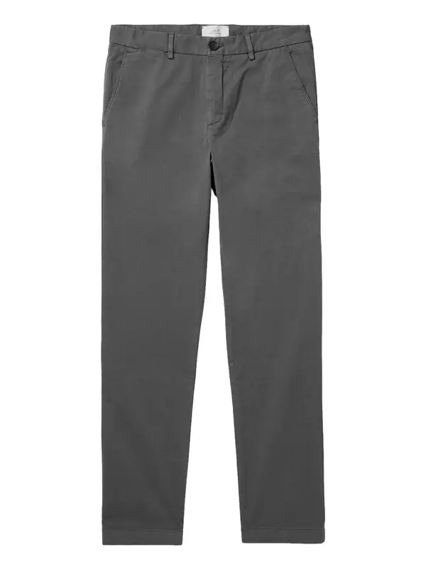 Mr P. Samuel Straight-leg Organic Cotton-blend Twill Chinos - Gray