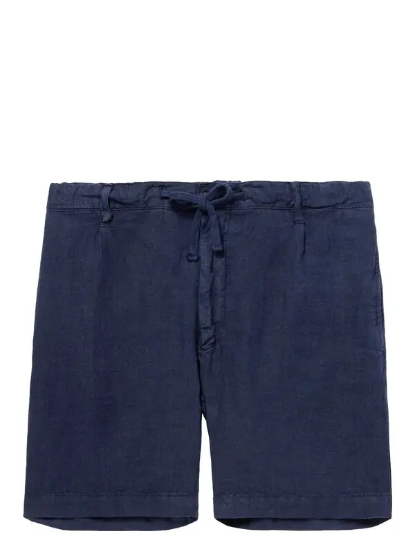 Hartford Tank Straight-leg Linen Drawstring Shorts - Blue