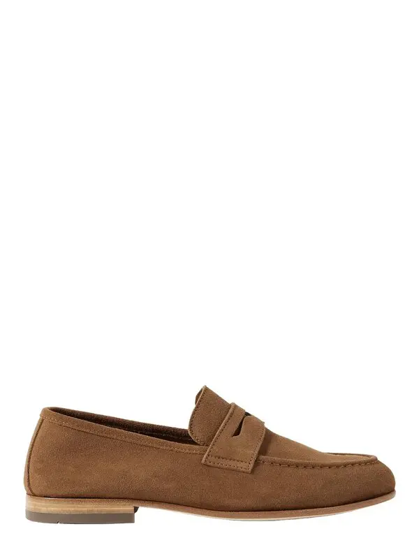 Mr P. Suede Penny Loafers - Brown