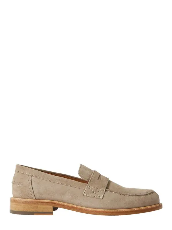 Mr P. Scott Suede Penny Loafers - Neutrals
