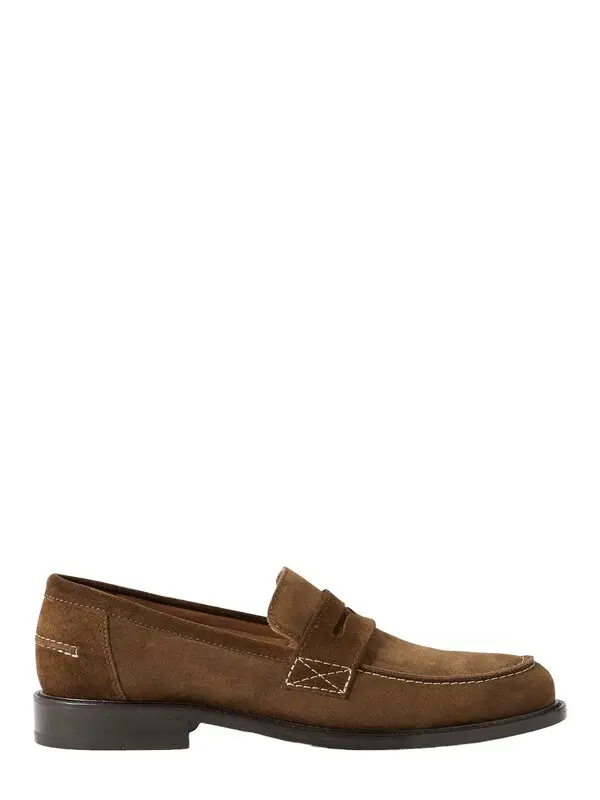 Mr P. Scott Suede Penny Loafers - Brown