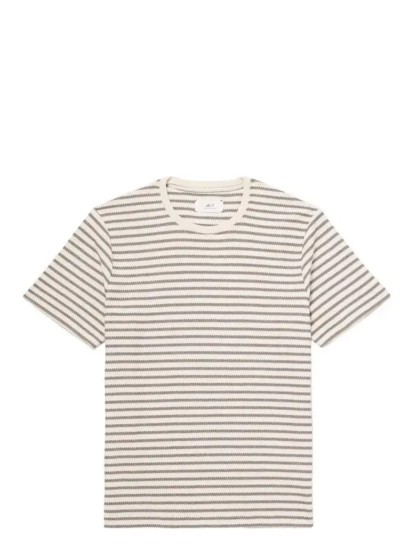Mr P. Striped Ribbed Cotton-jersey T-shirt - Neutrals