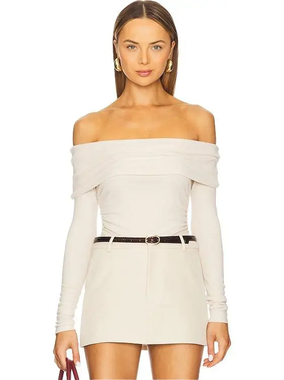 ELODIE THE LABEL Off-shoulder Knit Top - Ivory