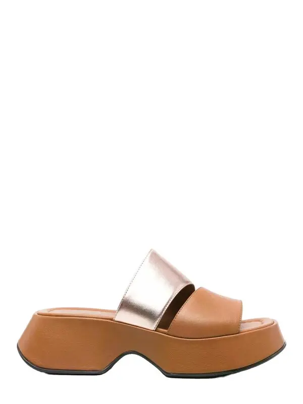 VIC MATIE 55mm Leather Sandals - Brown