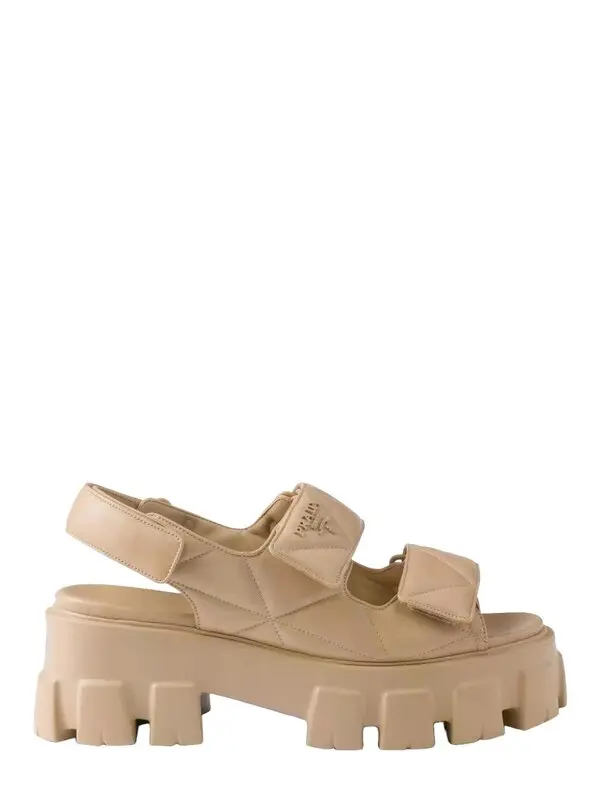 Prada 55mm Monolith Sandals - Neutrals