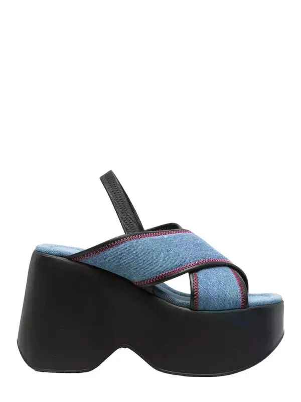 VIC MATIE 100mm Platform Sandals - Blue