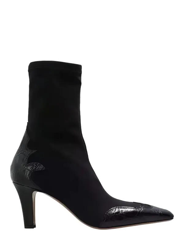 Paris Texas 75mm Belle Western Ankle Boots - Black