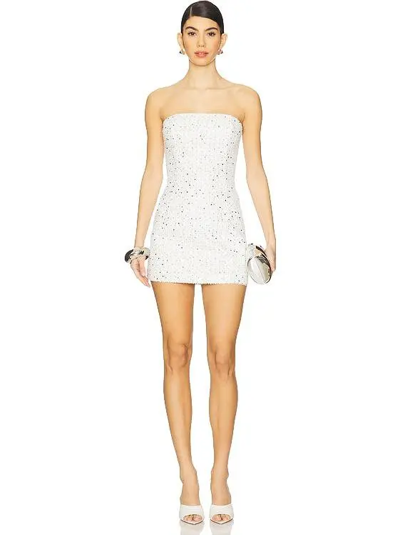 LOVERS AND FRIENDS Berner Mini Dress - White Sequin