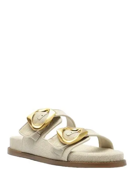 Schutz Olga Buckle Sporty Slide Sandal - Oyster