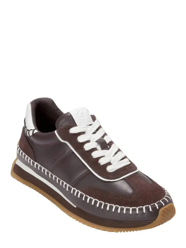 Cole Haan Grandføam Grandpro Premier Sneaker - Dark Chocolate/white Leather