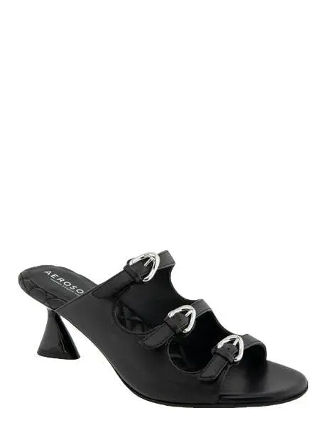 Aerosoles Jenna Slide Sandal - Black Leather