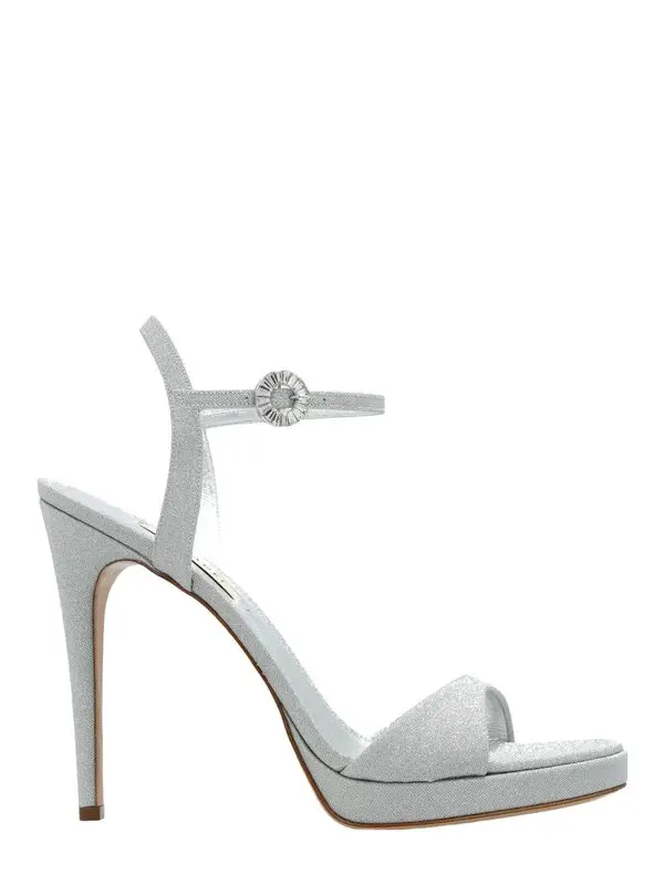 Casadei 130mm Michelle Glitter Sandals - Silver