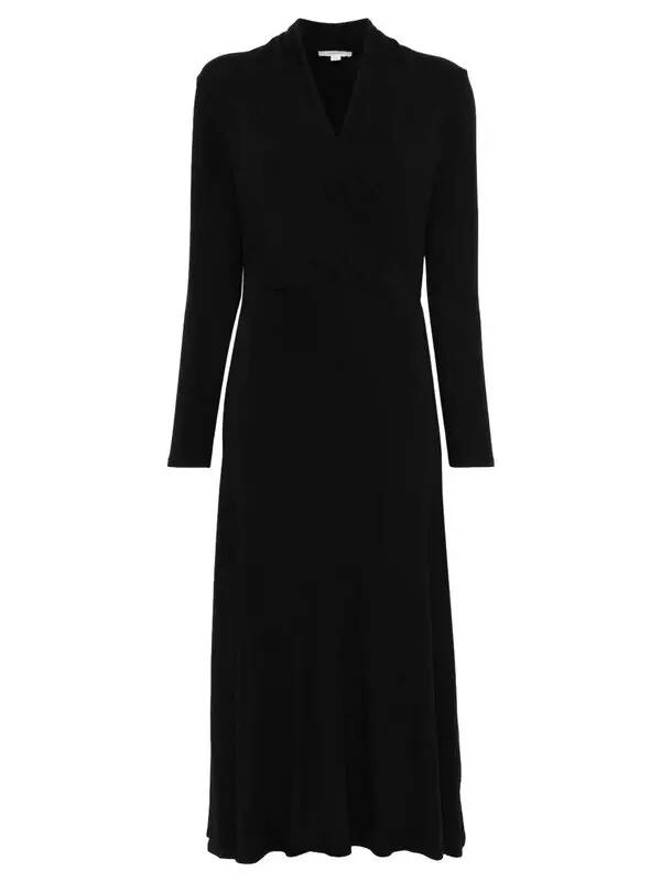 Vince Long-sleeved Midi Dress - Black