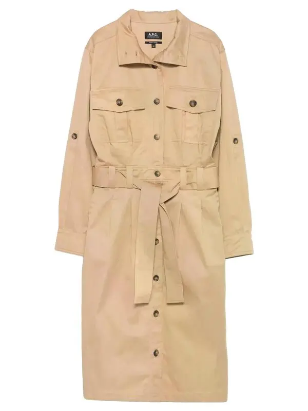 A.p.c. Mireille Midi Shirt Dress - Neutrals