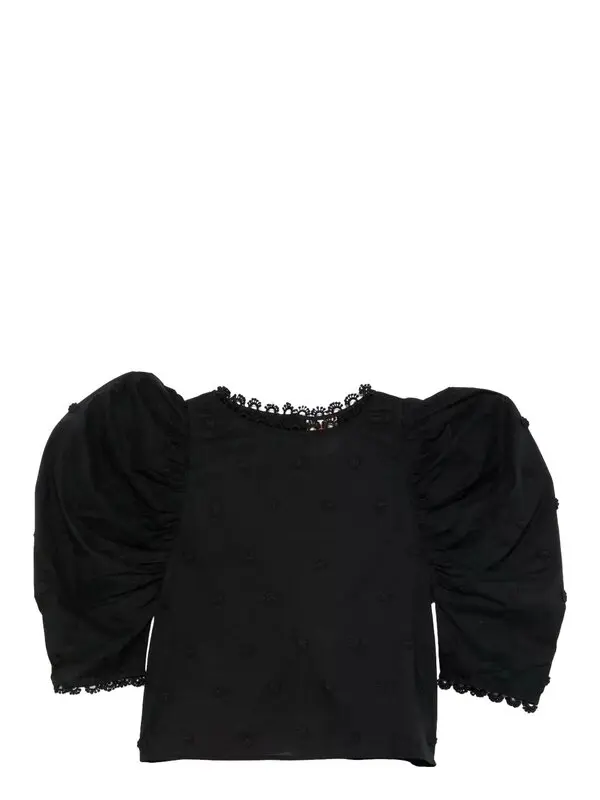 Farm Rio 3d Flowers Blouse - Black