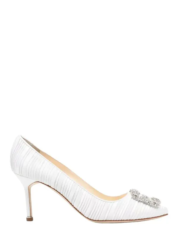 Manolo Blahnik 70mm Hangisi Pumps - White